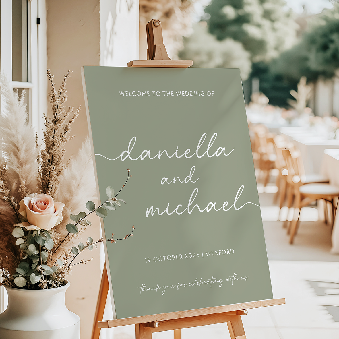 Welcome Sign Foamboard (Editable Background) – www.weddingcreations.ie